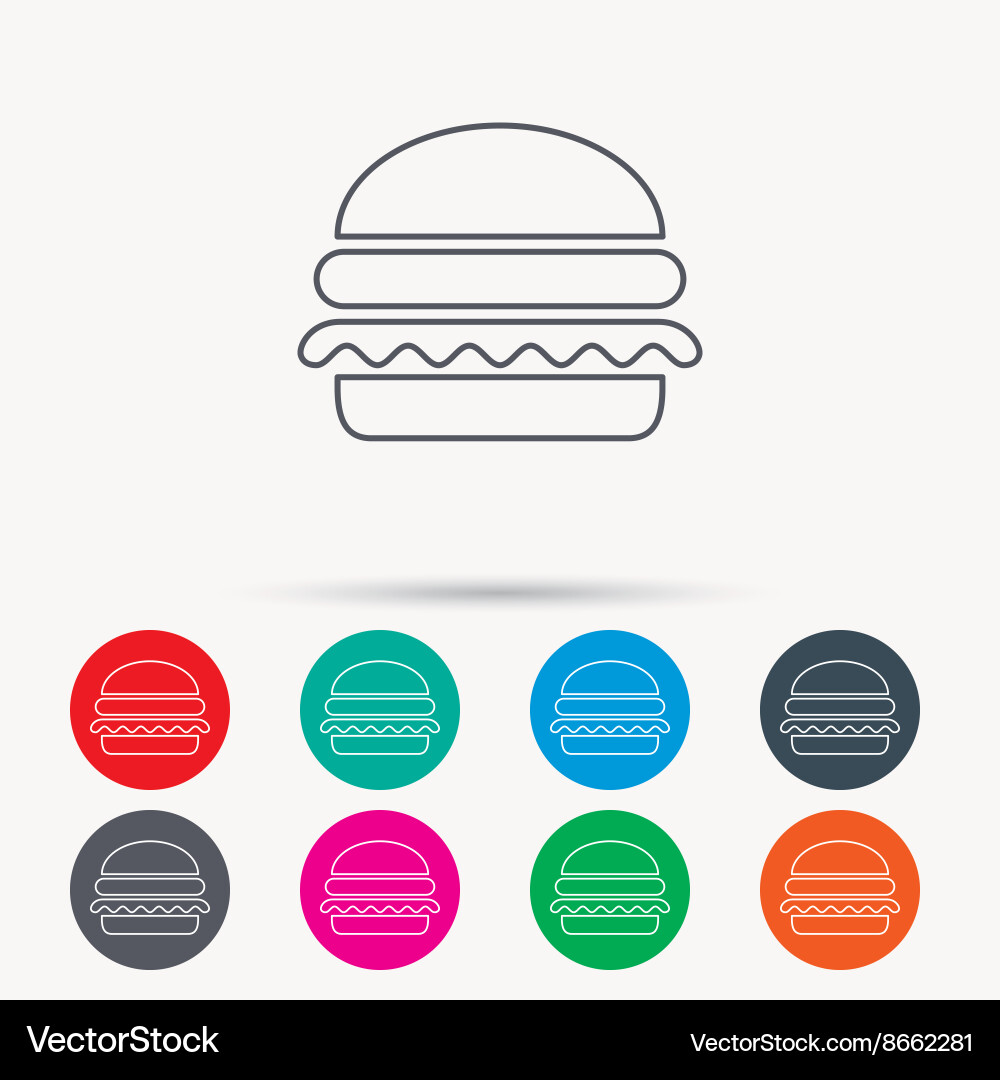 Hamburger icon fast food sign Royalty Free Vector Image