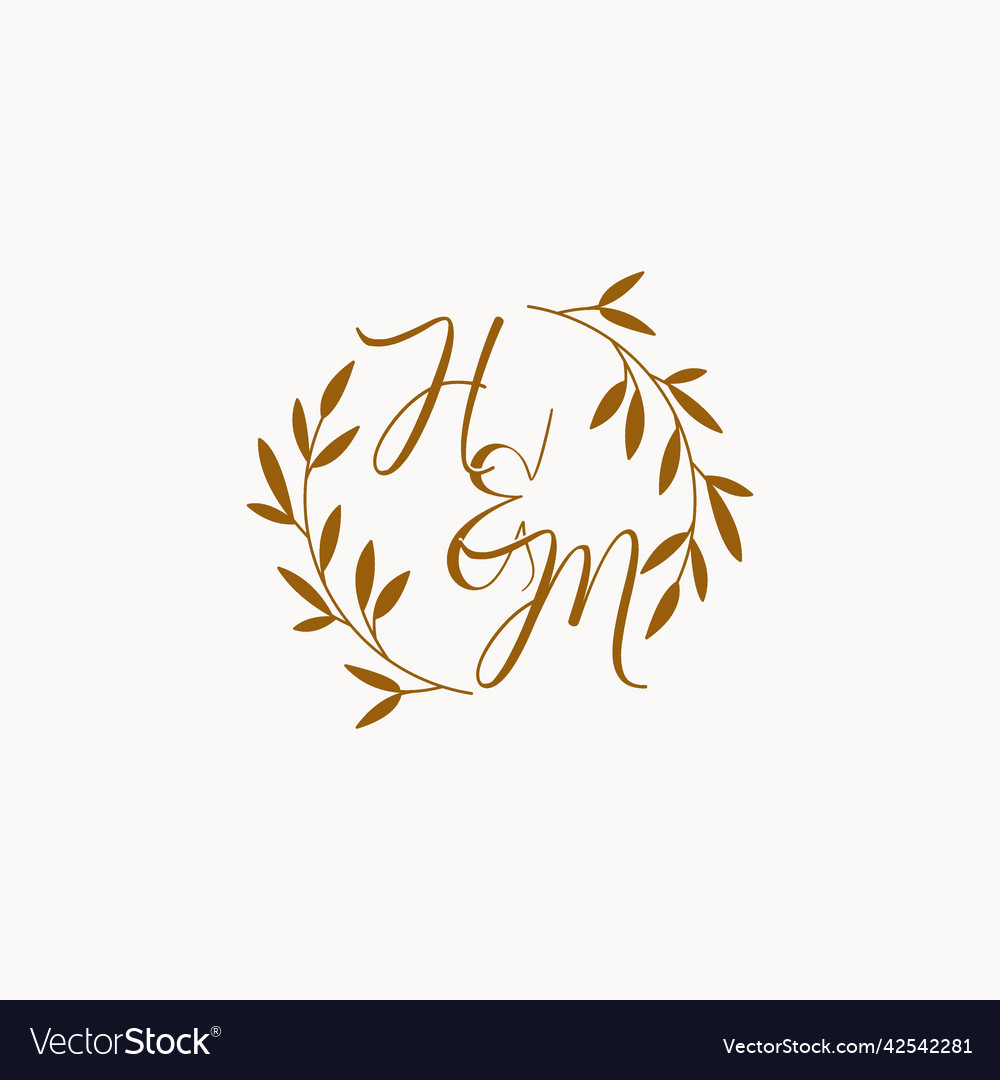 Hm initial wedding monogram logo Royalty Free Vector Image