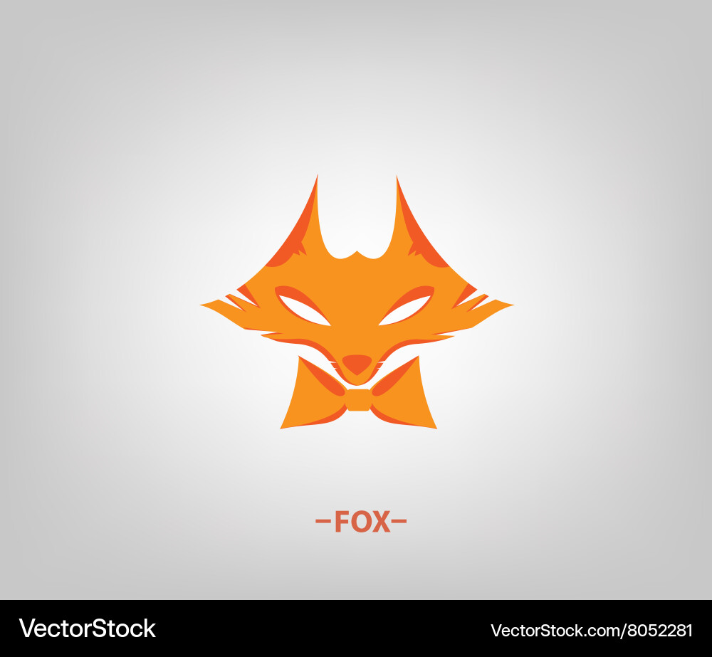 Image of an fox head on white background Vector Image