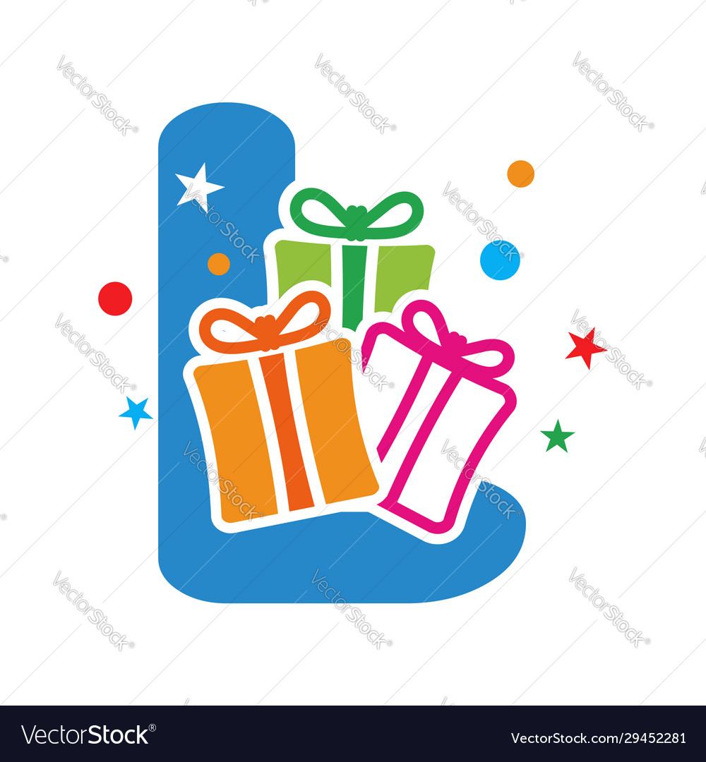 Initial gift l Royalty Free Vector Image - VectorStock