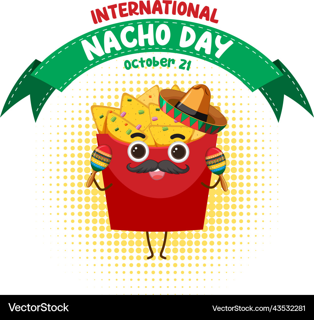 International nacho day banner design Royalty Free Vector