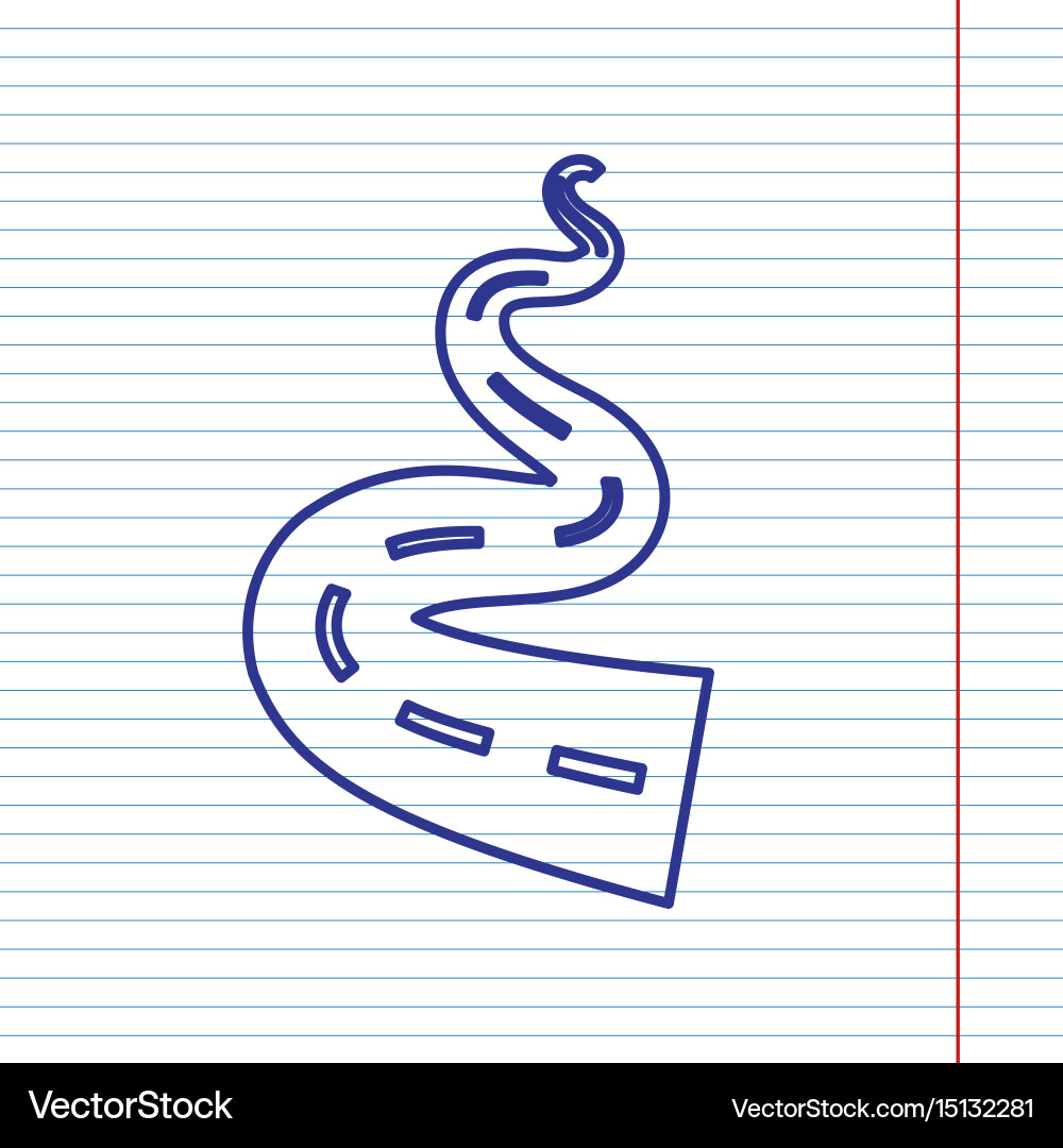Road simple sign navy line icon Royalty Free Vector Image