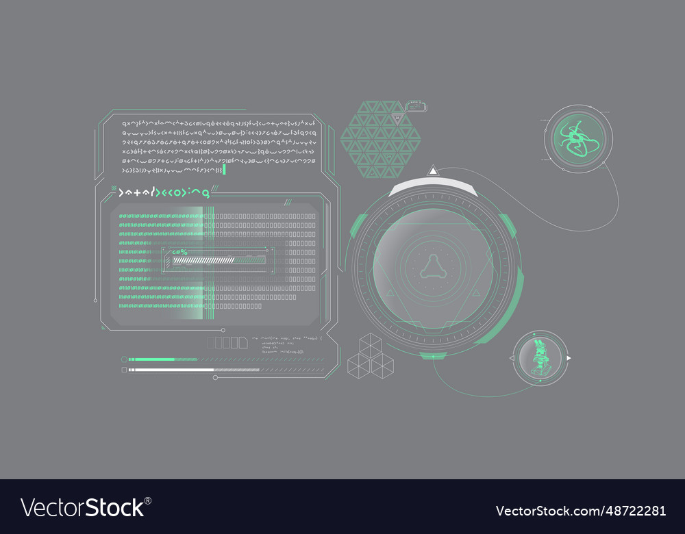 Sci-fi hud interface for data research Royalty Free Vector