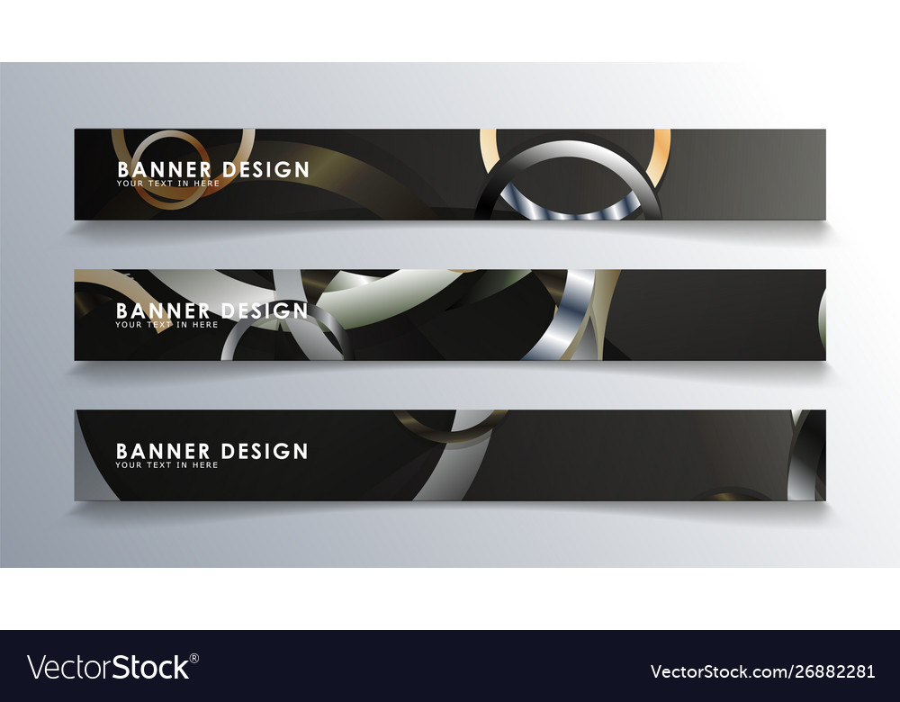 Set rectangular banner with a circle background Vector Image