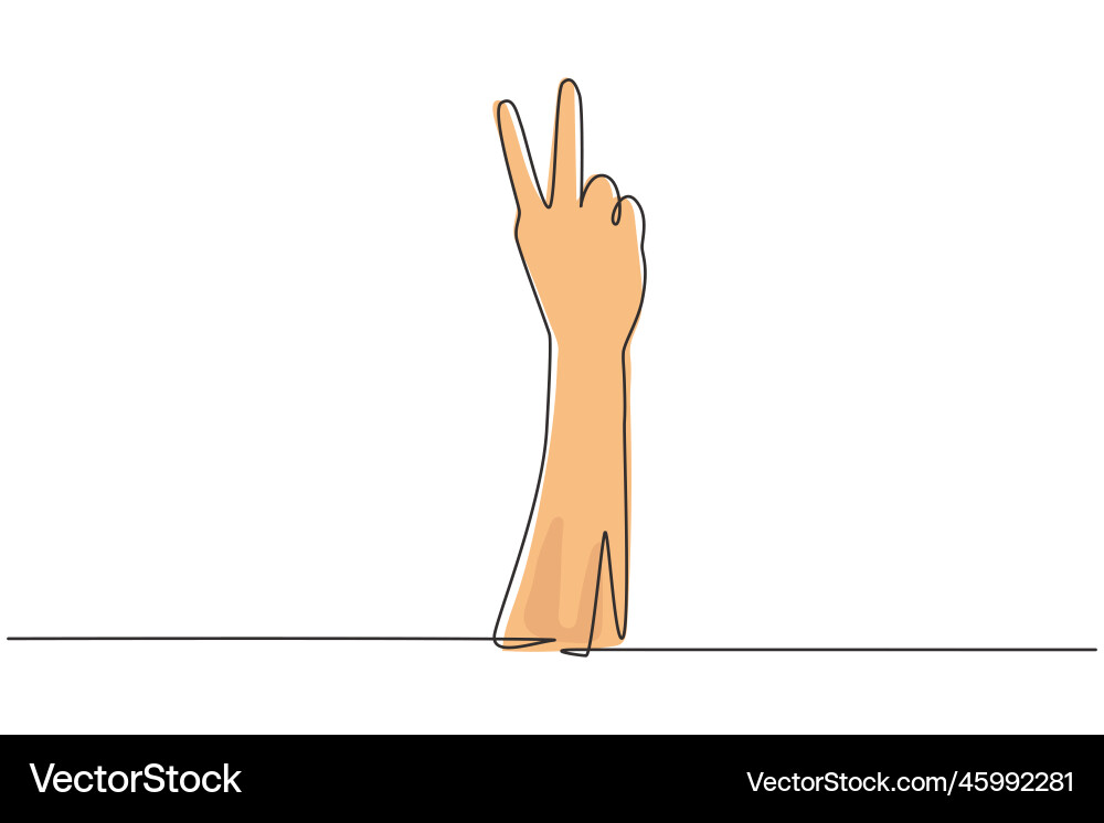 Single continuous line drawing symbol of peace Vector Image