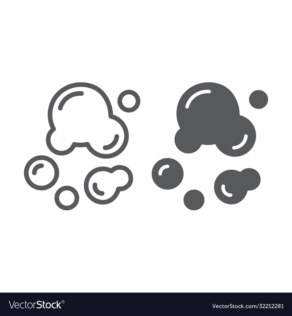 Soap bubbles line and glyph icon laundry wash Vector Image