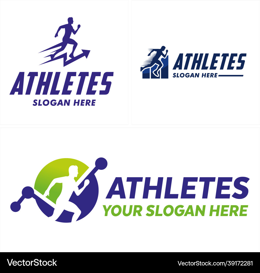 Sport training coaching athletes with man sprints Vector Image