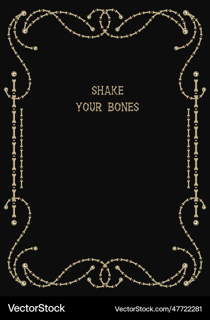 Vintage victorian frame made of bones Royalty Free Vector