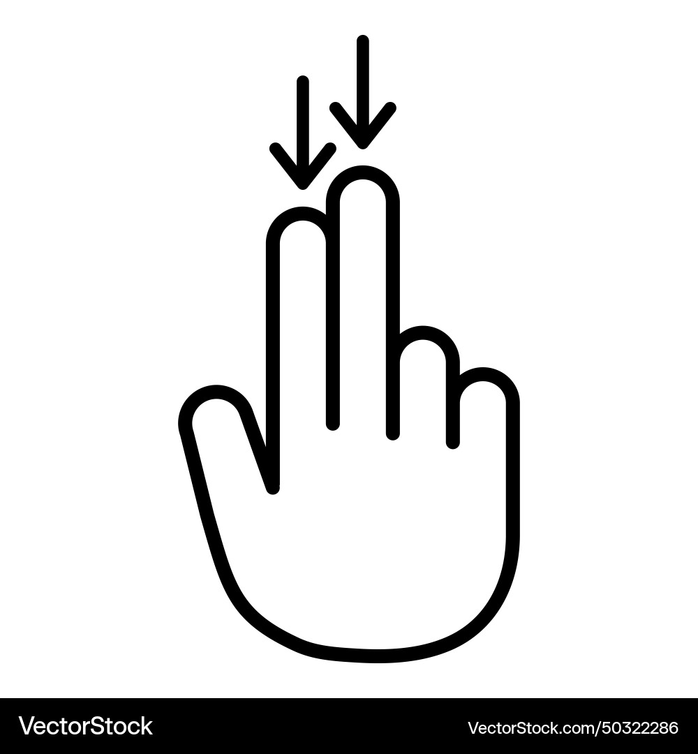 2x swipe hand gesture flat icon isolated on white Vector Image