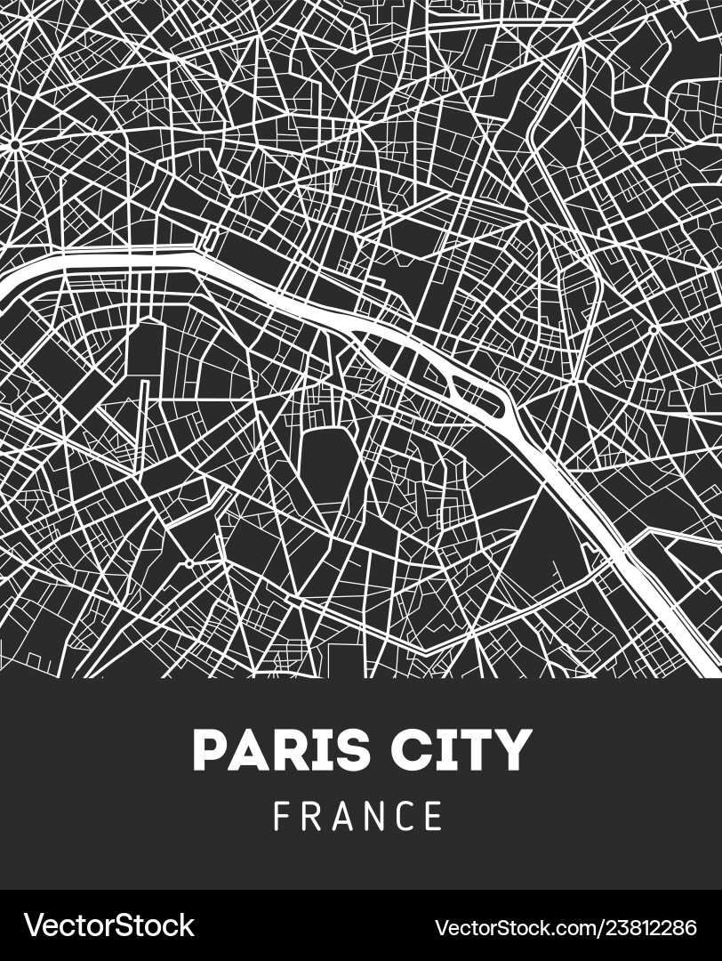 City map of paris Royalty Free Vector Image - VectorStock