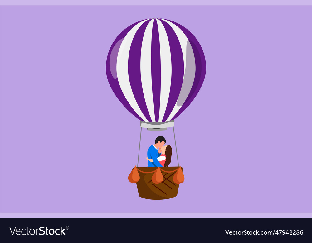 Graphic Flat Design Drawing Of Lovely Romantic Vector Image