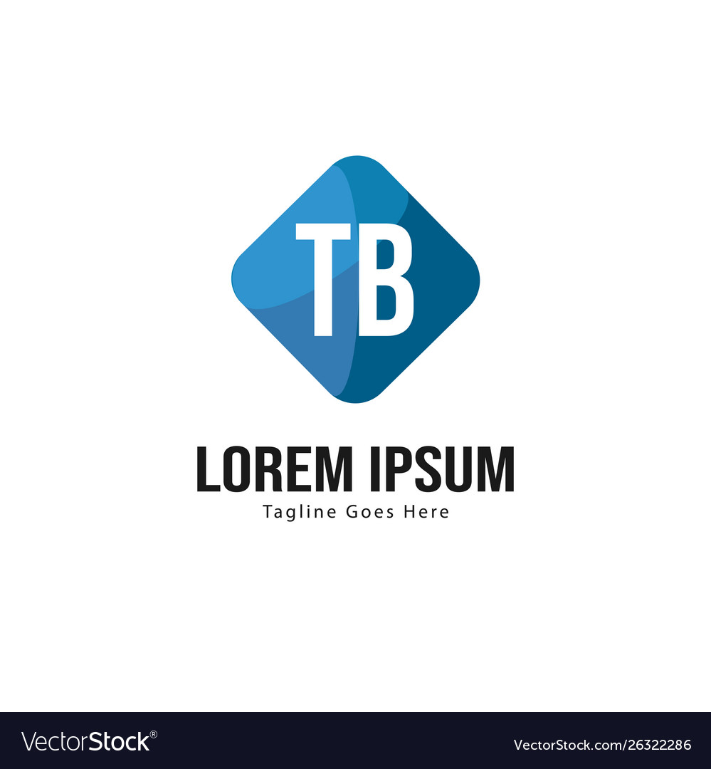 Initial tb logo template with modern frame Vector Image