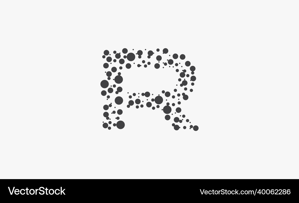 Letter r logo dotted concept isolated on white Vector Image