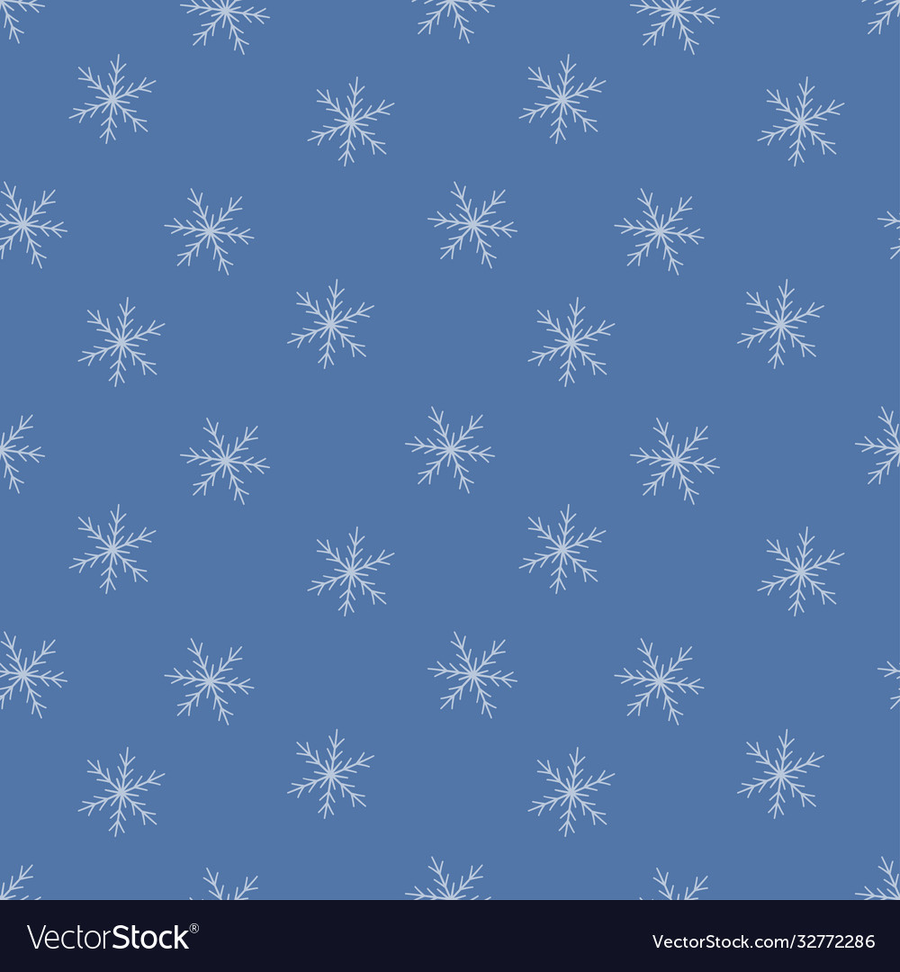 Seamless pattern with winter snowflakes hand Vector Image