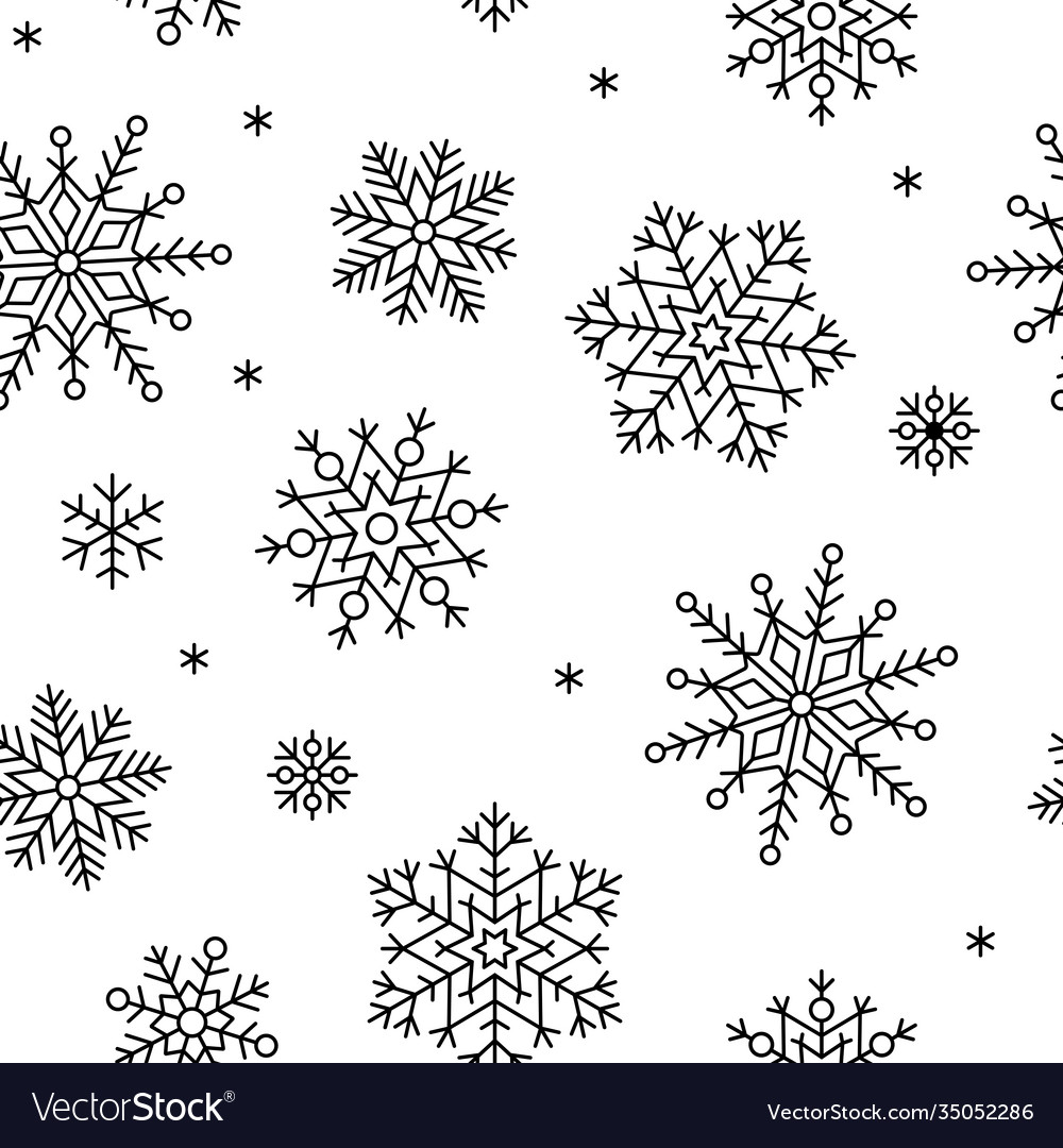 Snowflake seamless pattern Royalty Free Vector Image