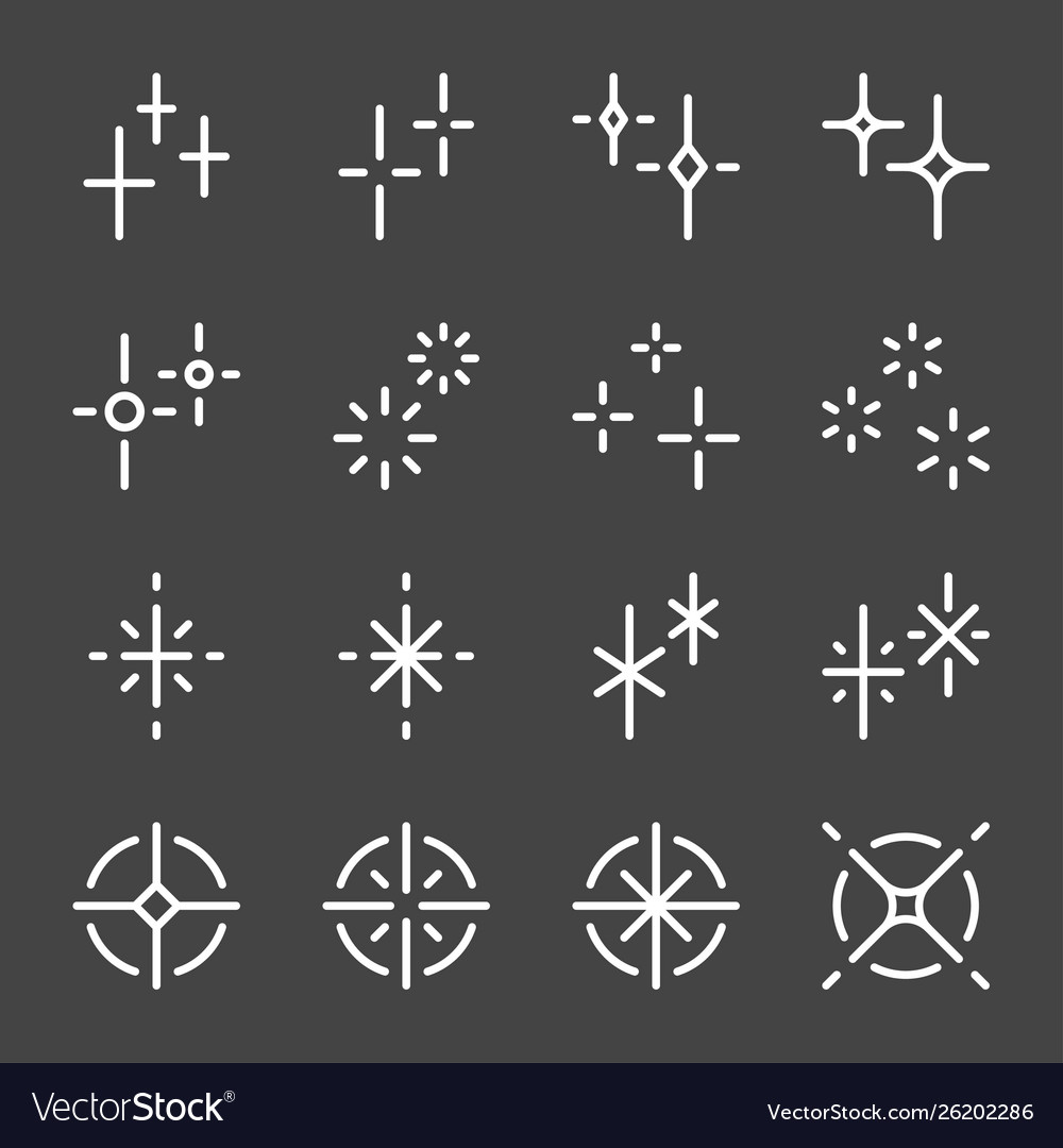 Sparkle icon set Royalty Free Vector Image - VectorStock