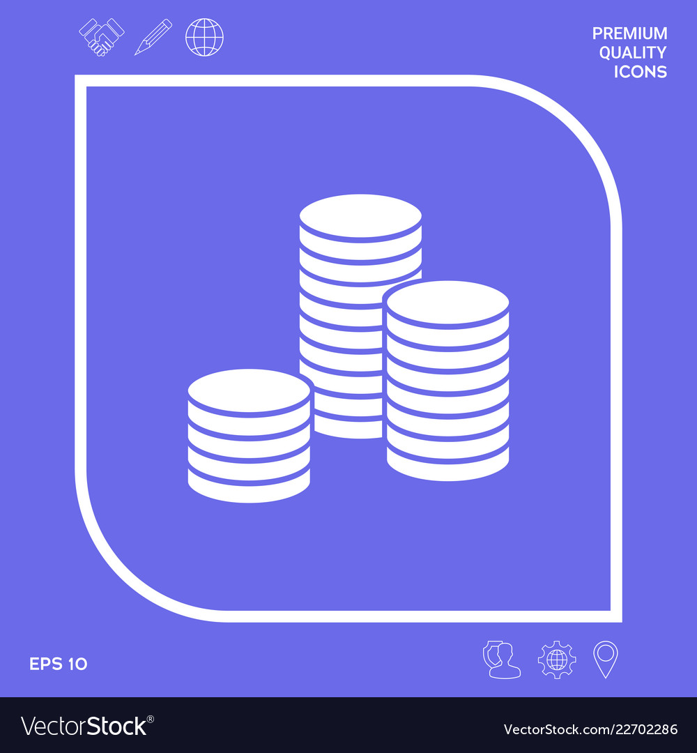 Stack coins icon graphic elements for your Vector Image