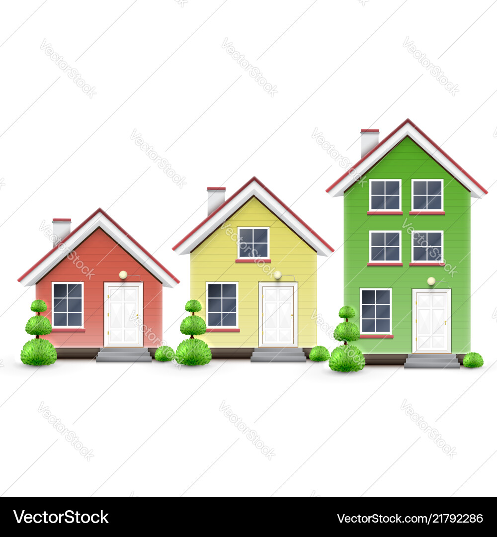 Three kinds of houses Royalty Free Vector Image