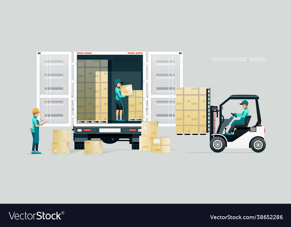 Warehouse work Royalty Free Vector Image - VectorStock