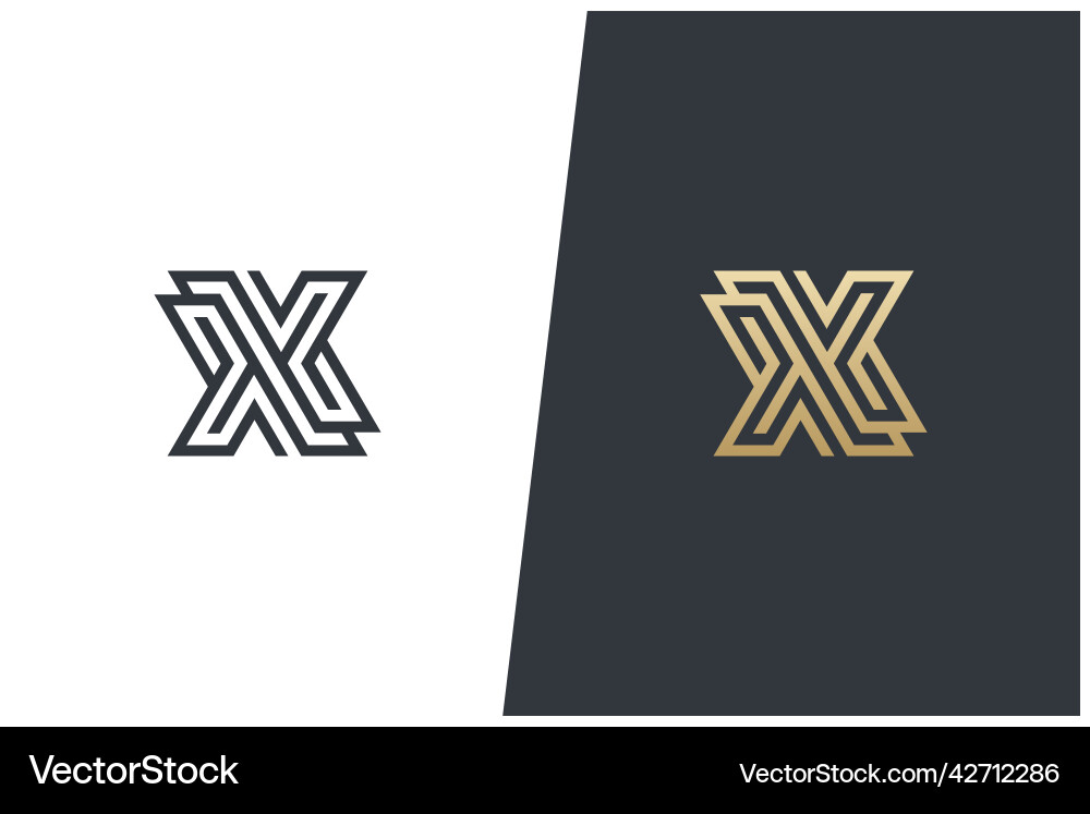 X letter abstract monogram luxury elegant logo v6 Vector Image