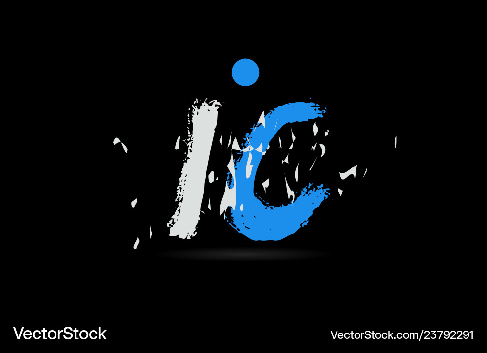 Blue white alphabet letter combination ic i c Vector Image