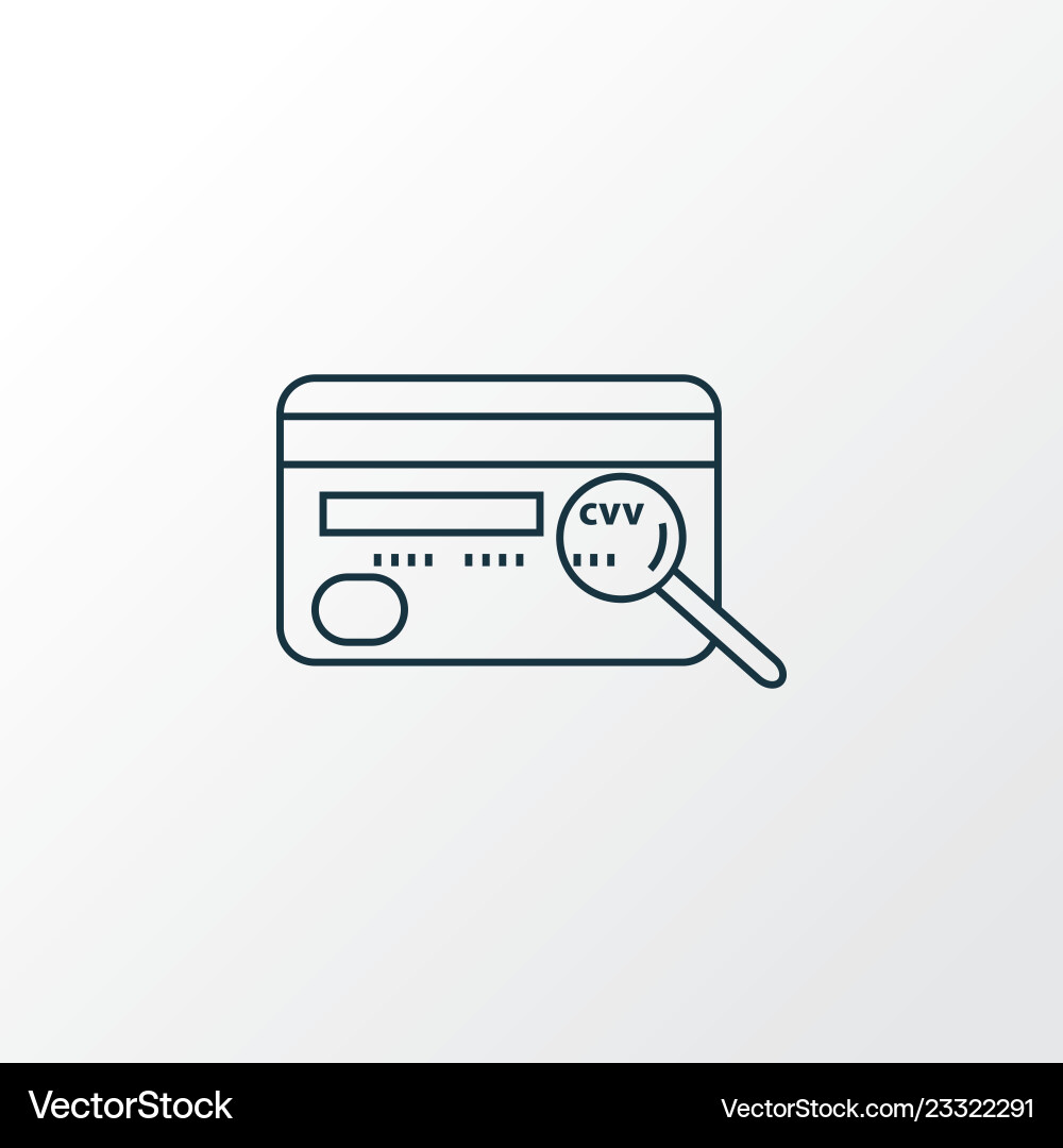 Cvv icon line symbol premium quality isolated Vector Image