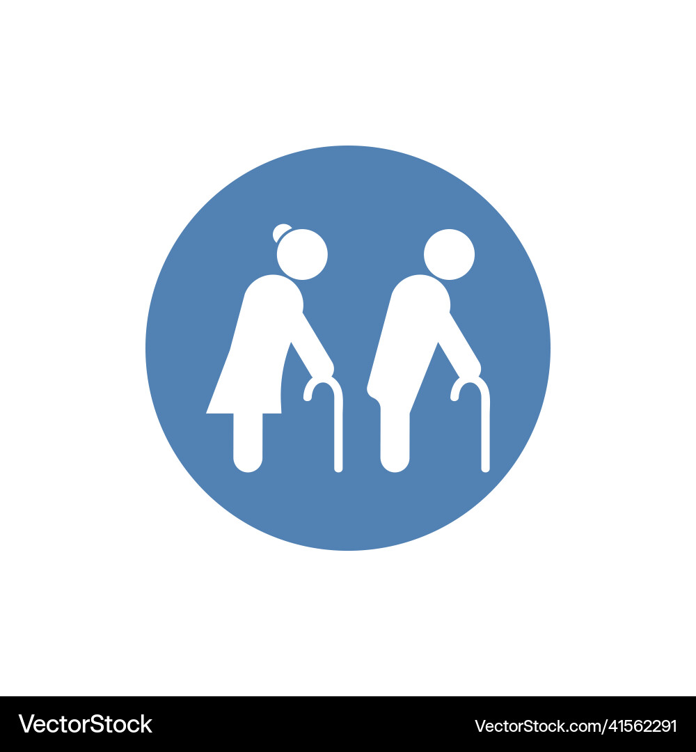Elder people icon simple isolated for graphic Vector Image