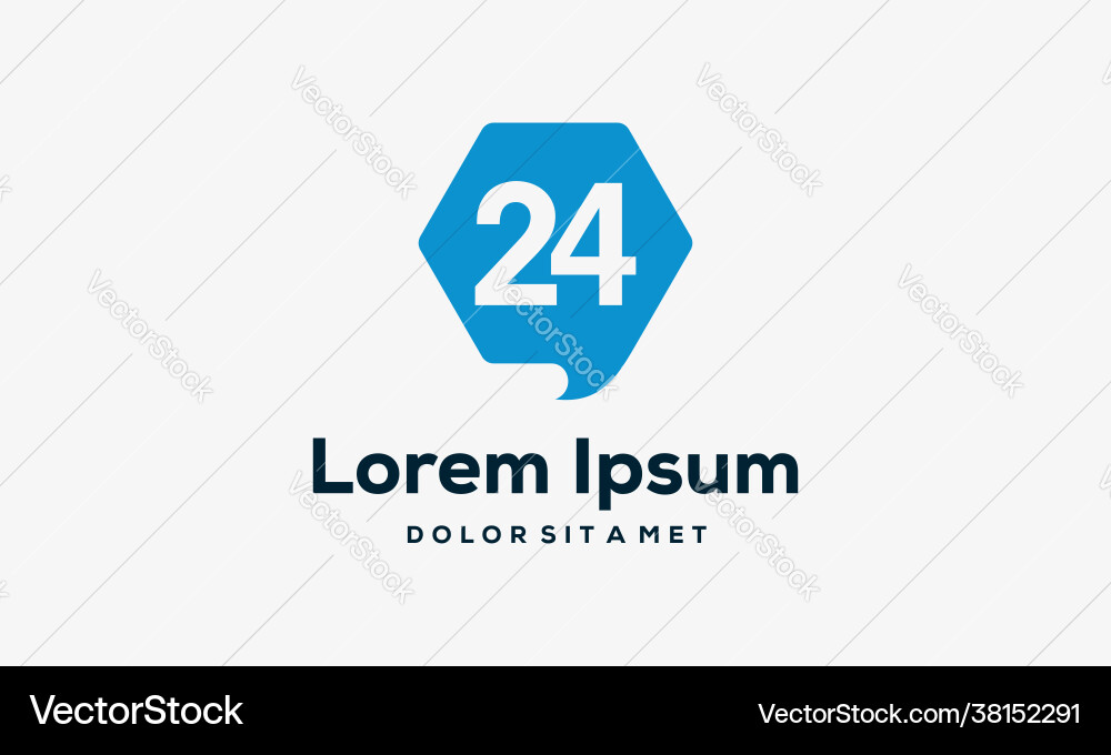 Full service logo designs 24 hours talk logo Vector Image