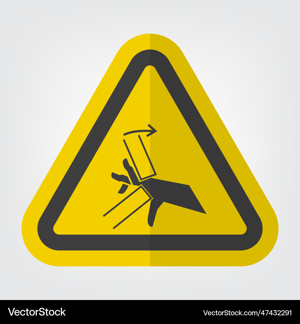 Hand crush pinch point symbol sign isolate Vector Image