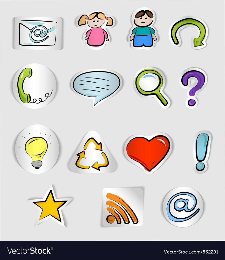 Hand drawn internet and web icons Royalty Free Vector Image