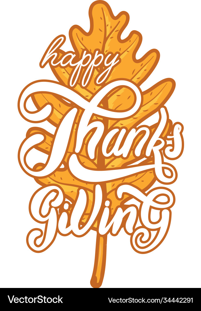 Happy thanksgiving day celebration lettering Vector Image