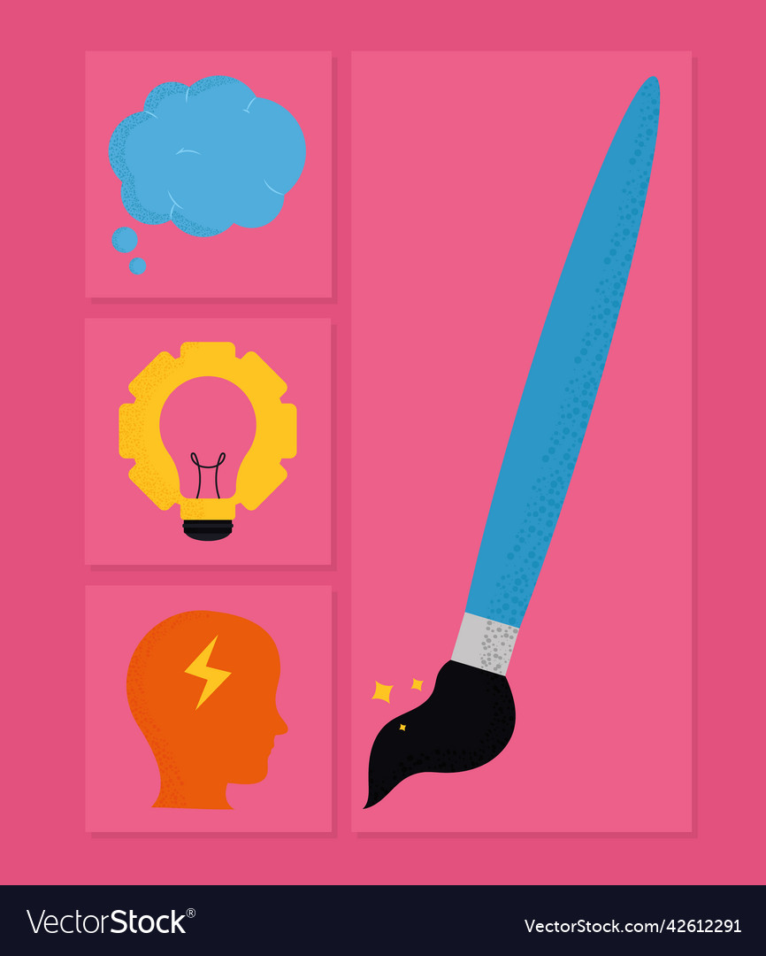 Idea and creativity set Royalty Free Vector Image