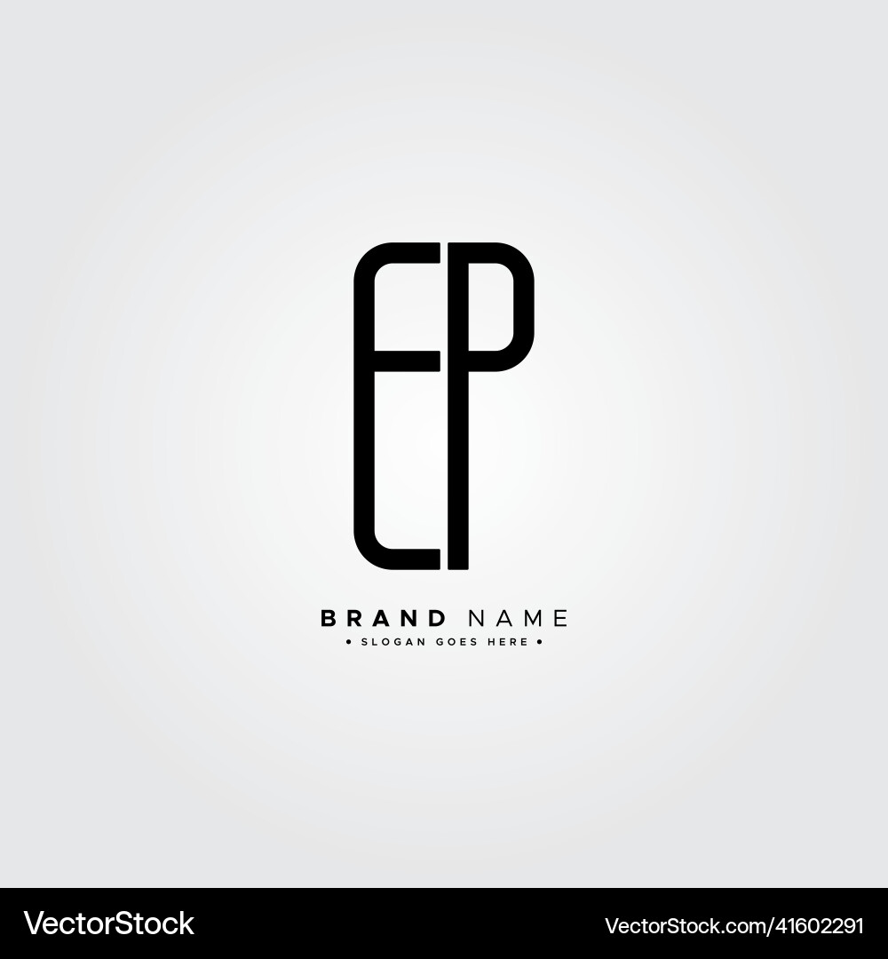 Initial letter ep logo - minimal business logo Vector Image