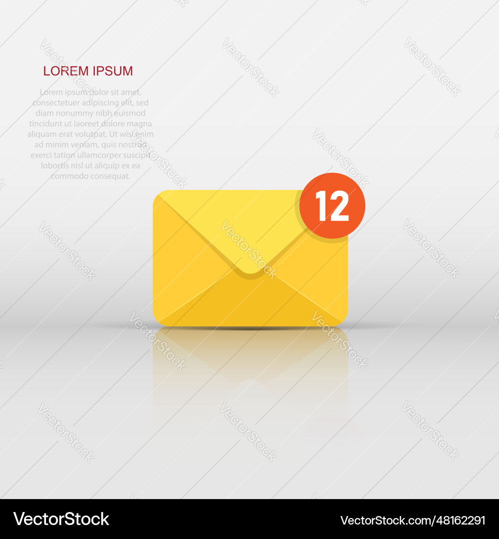 New incoming messages icon in flat style envelope Vector Image