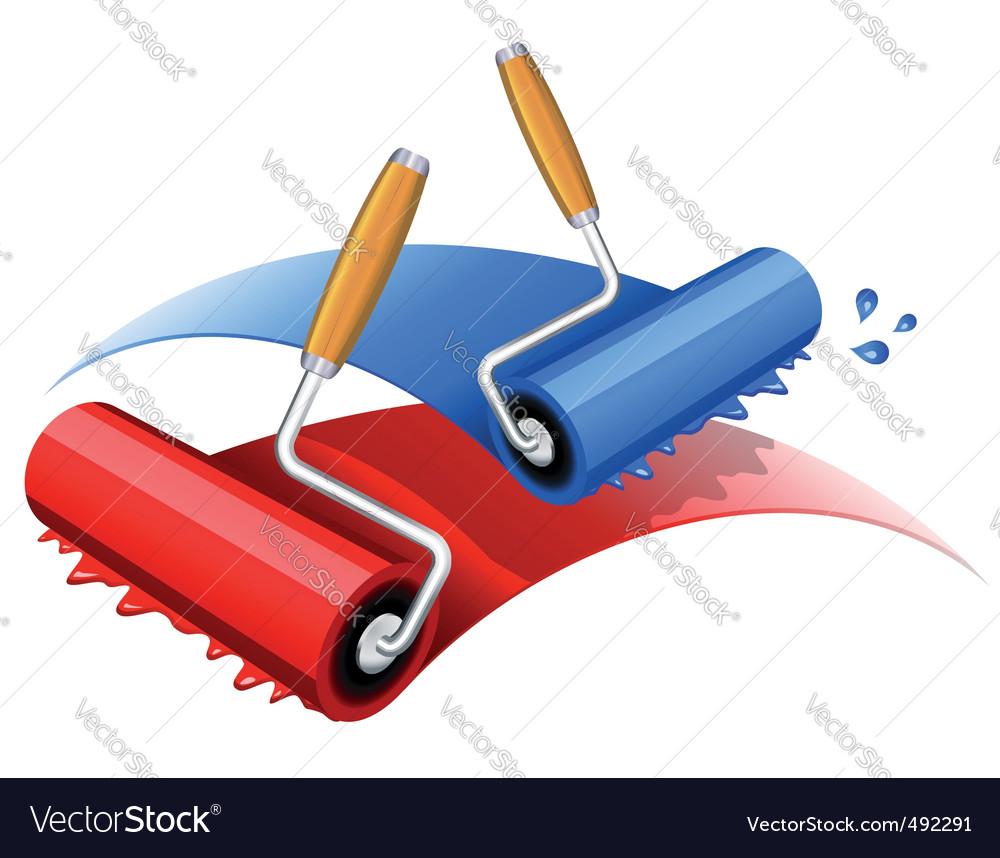 Paint rollers Royalty Free Vector Image - VectorStock