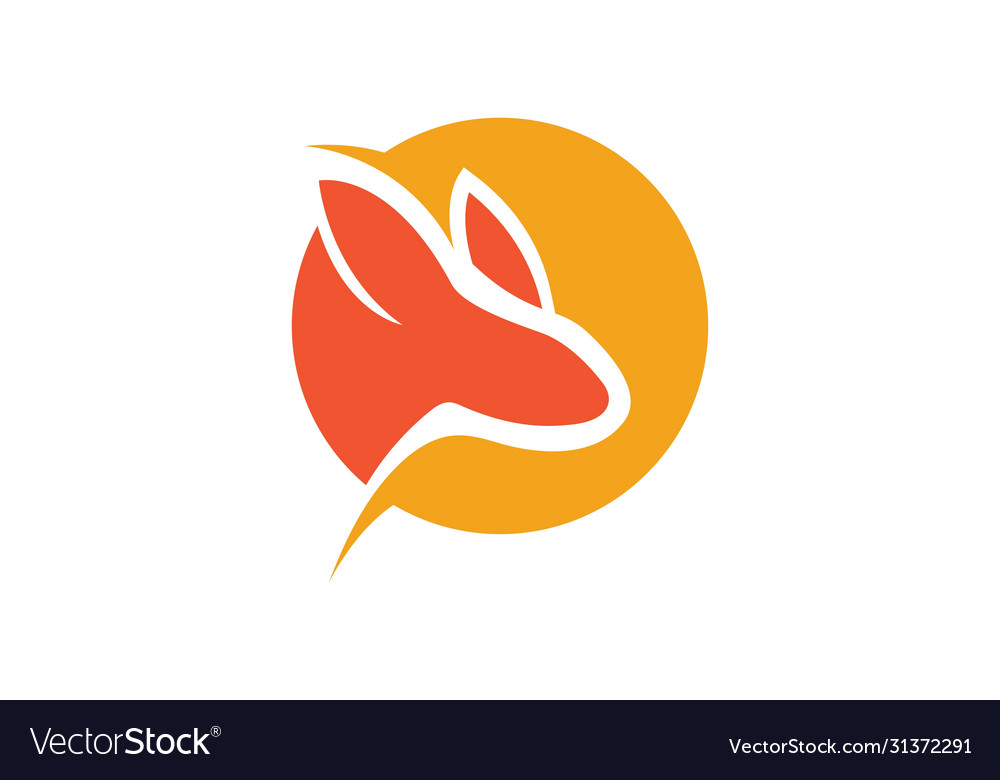 Rabbit logo template Royalty Free Vector Image
