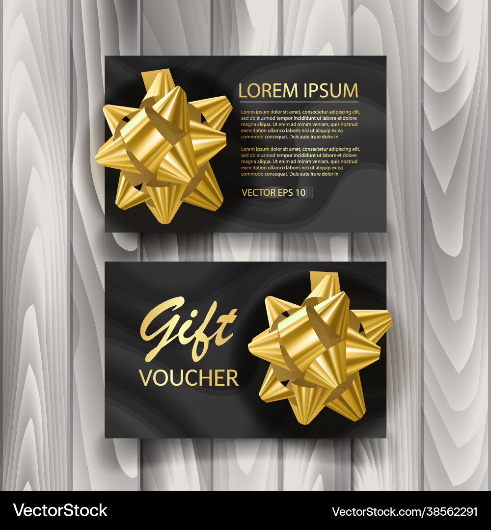 Set gift voucher card template advertising Vector Image