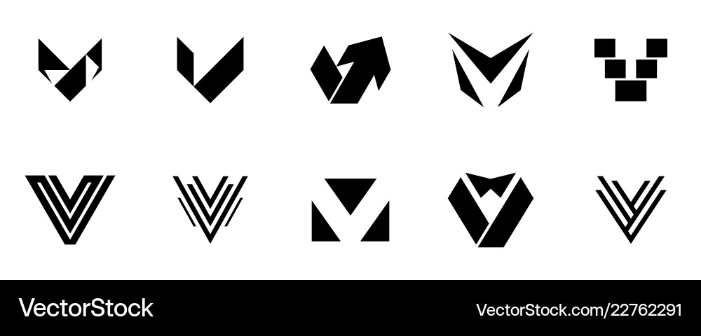 Set of letter v logo Royalty Free Vector Image