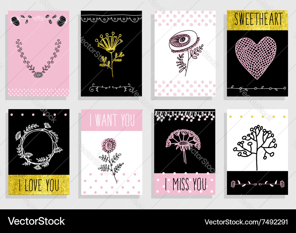 Set of template design for greeting card Vector Image