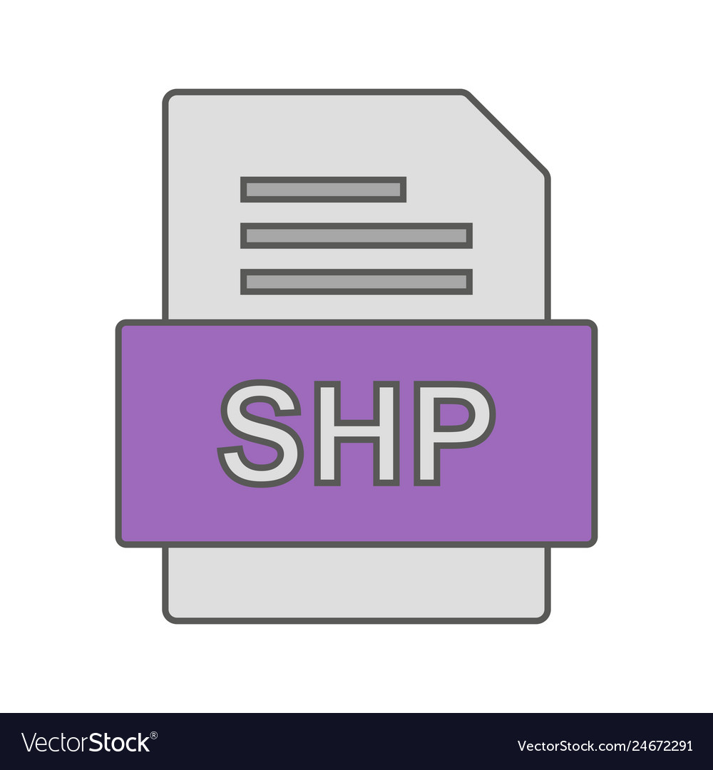 Shp file document icon Royalty Free Vector Image