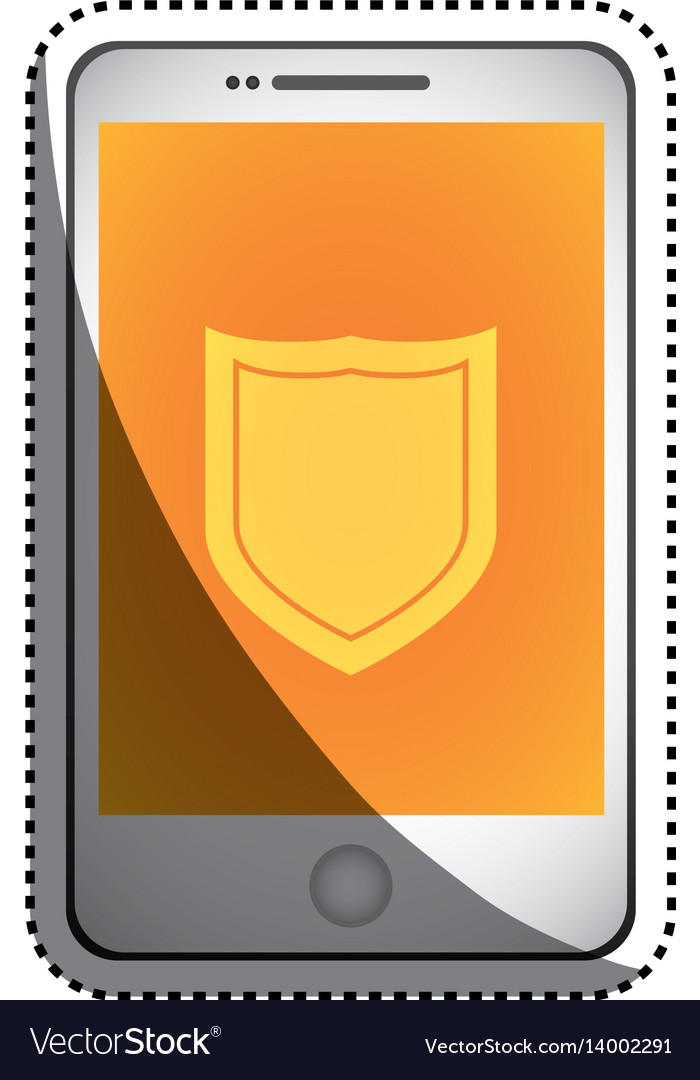 Smartphone shield security Royalty Free Vector Image