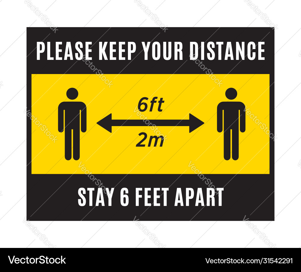 Social distance keep stay apart Royalty Free Vector Image