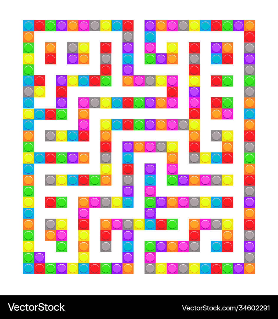 Square maze bricks toy labyrinth game for kids Vector Image