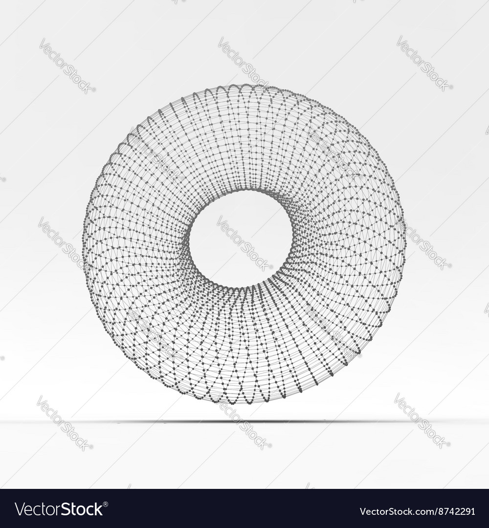 Torus Molecular Lattice Connection Structure 3d Vector Image