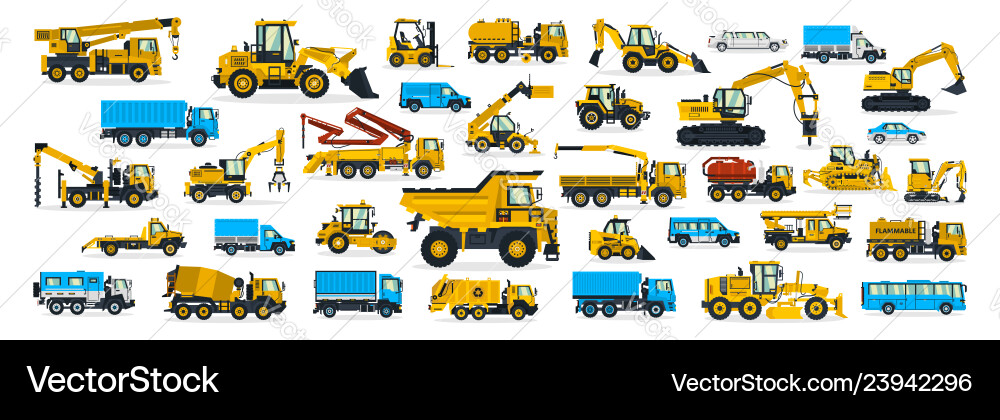 A large set of construction equipment Royalty Free Vector