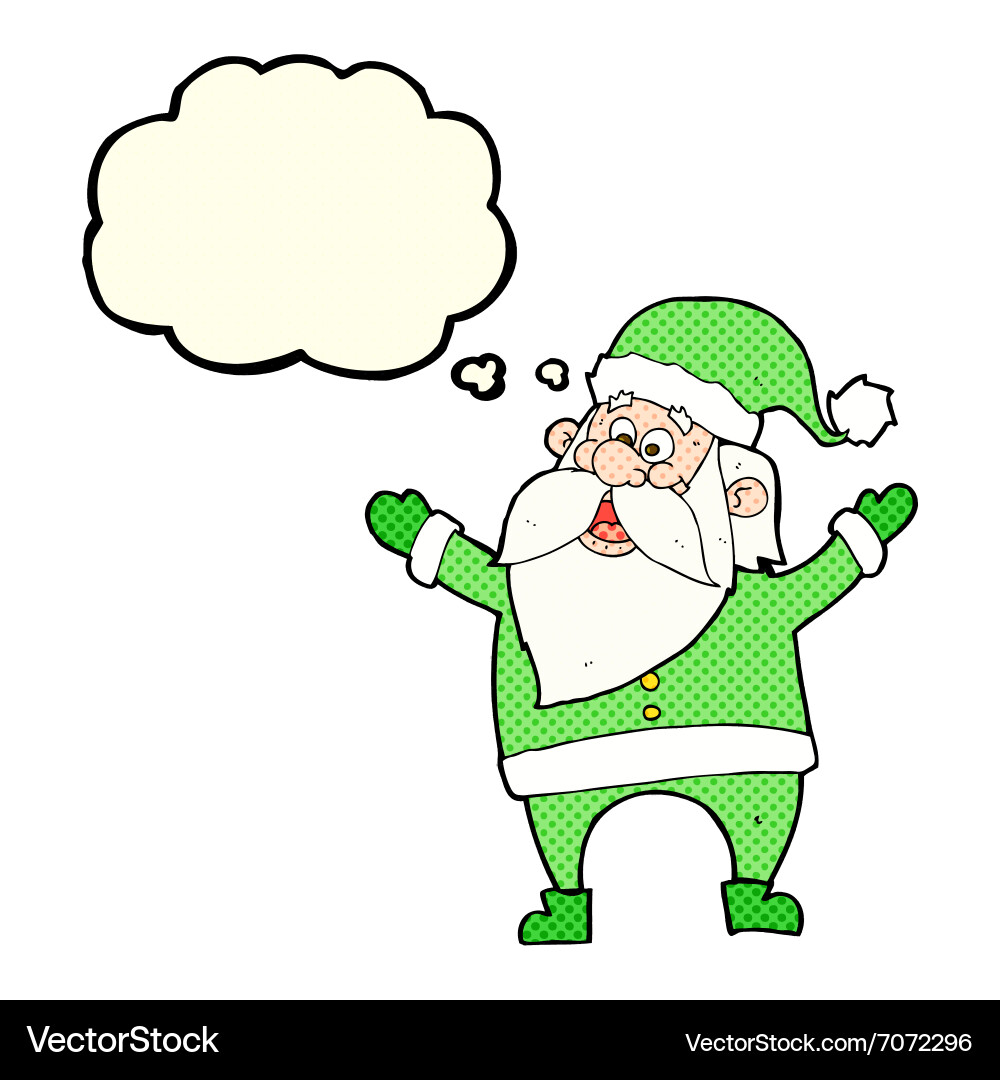 Cartoon santa claus with thought bubble Royalty Free Vector