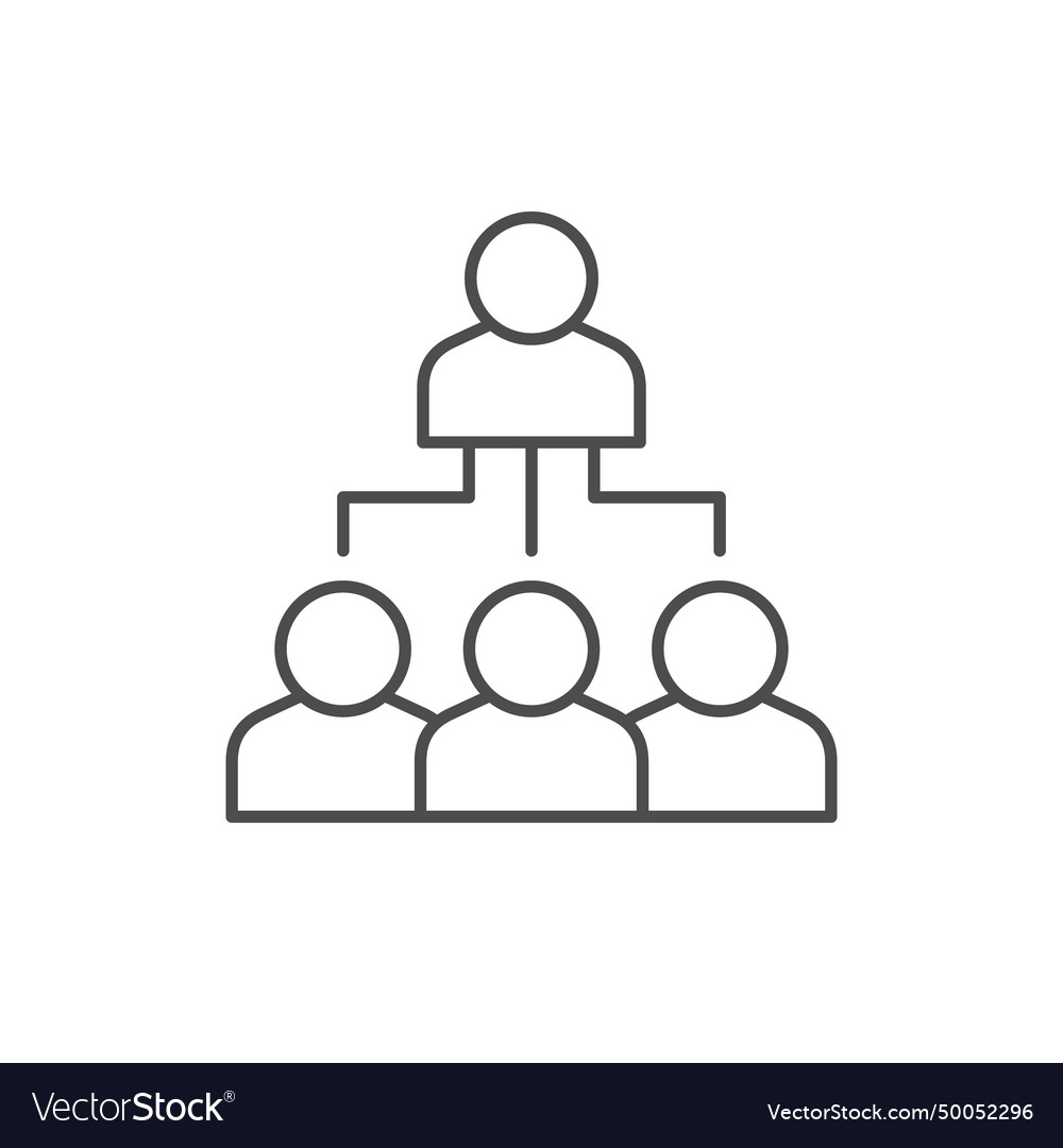 Company hierarchy line outline icon Royalty Free Vector
