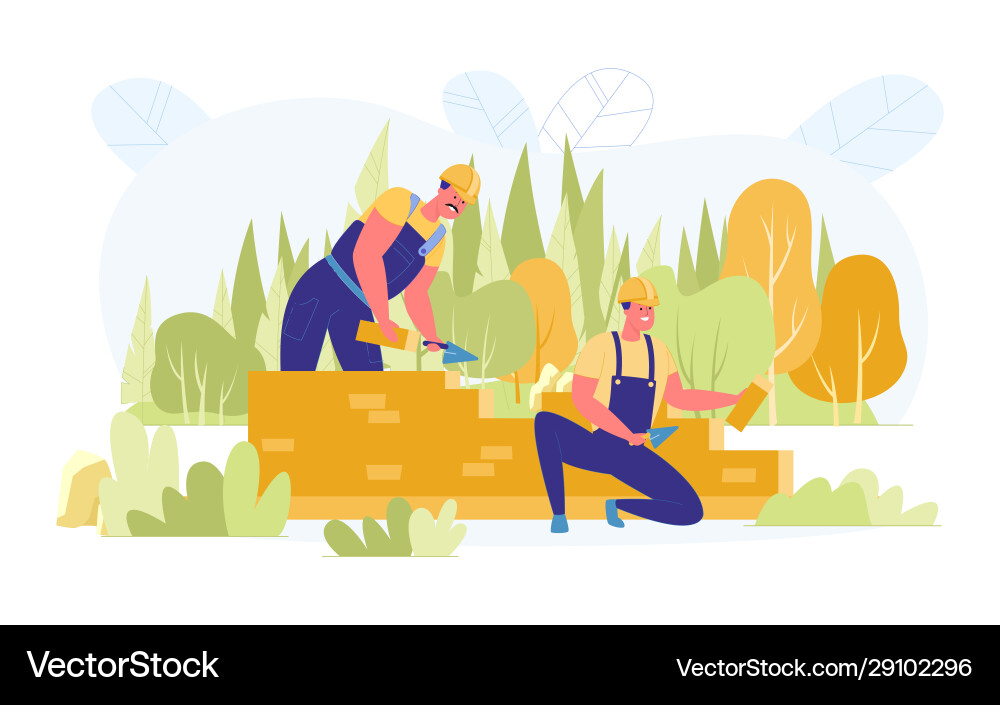 Construction country brick house cartoon Vector Image