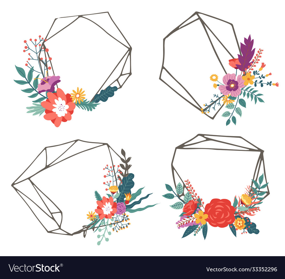 Decorative floral frames banner with flowers and Vector Image