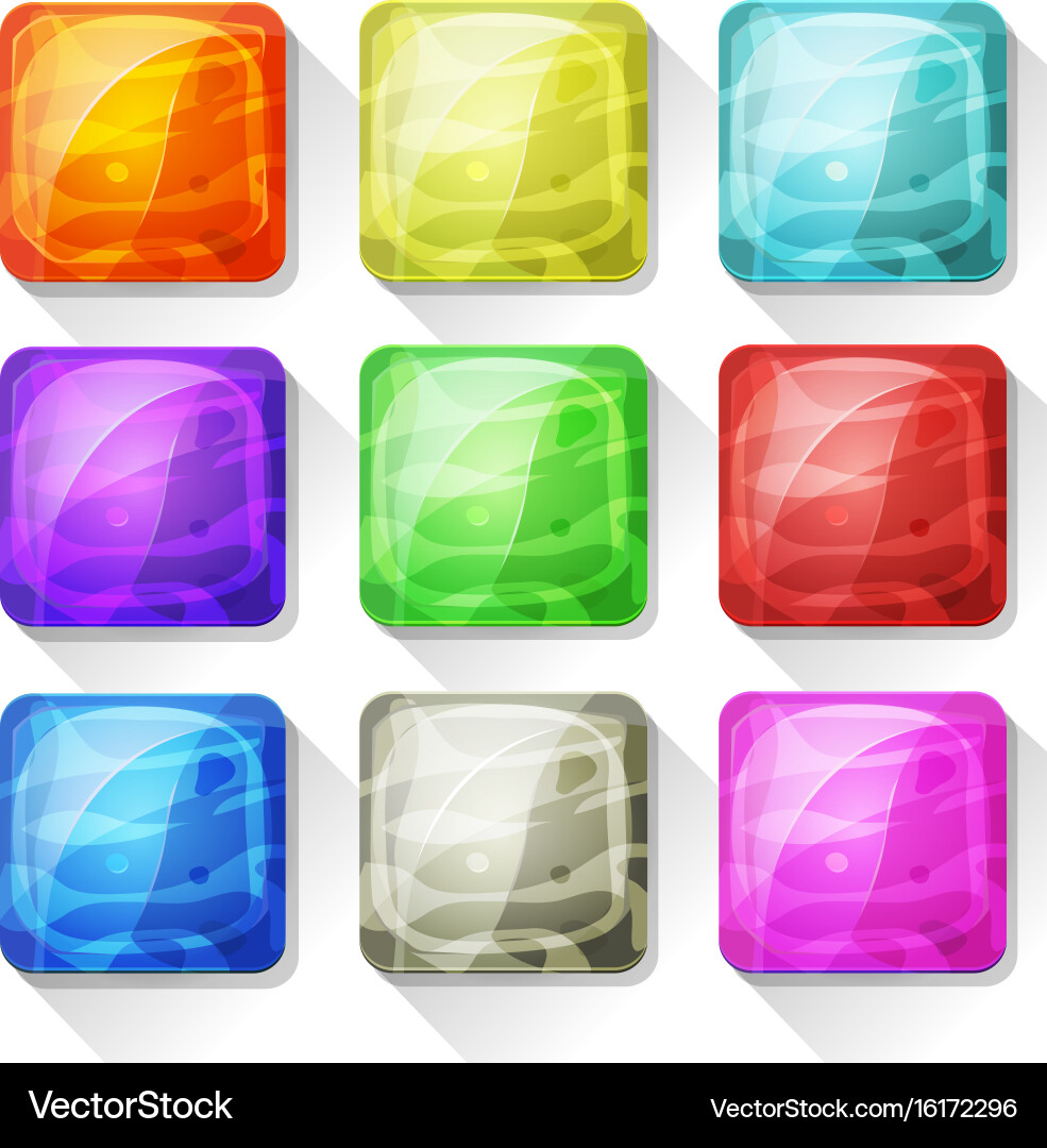 Fancy icons and buttons for mobile app game ui Vector Image